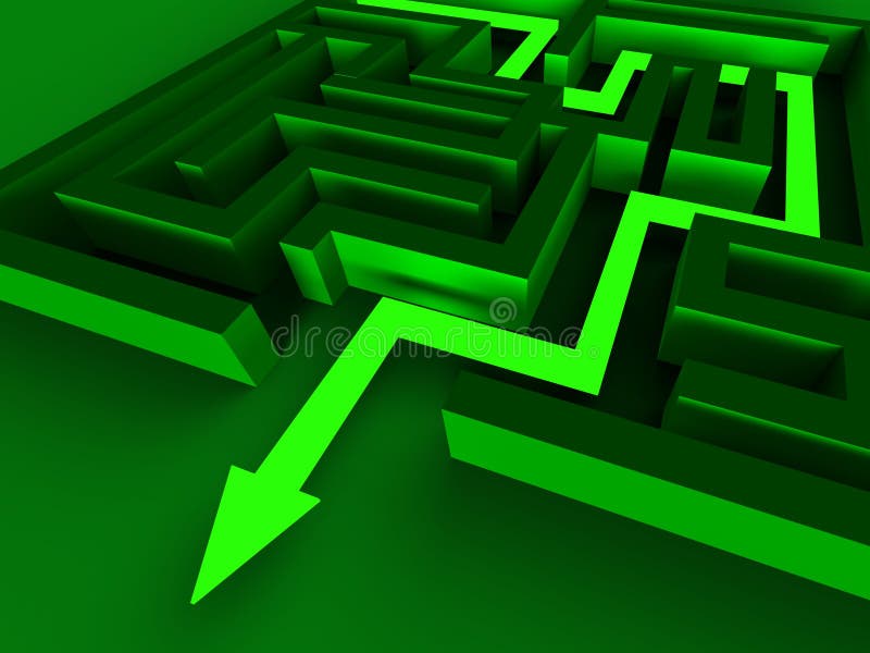 Exit Maze Showing Puzzle Way Out Stock Illustration - Illustration of ...