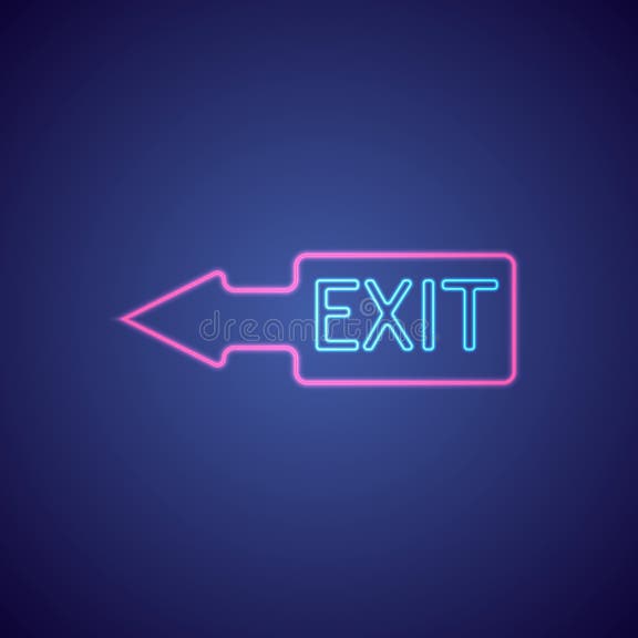 EXIT with Neon Light . EXIT on Night Club - Bar Neon Sign. Vector ...