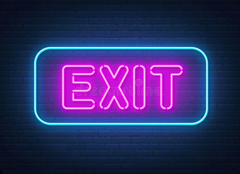 Exit Neon Sign Stock Illustrations – 1,413 Exit Neon Sign Stock ...