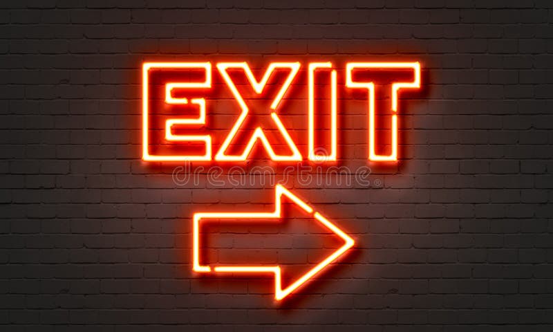 Neon Exit Sign stock illustration. Illustration of electric - 26277871