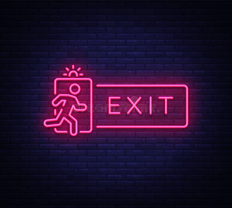 Exit Neon Signboard Vector. Exit Neon Sign, Design Template, Modern ...