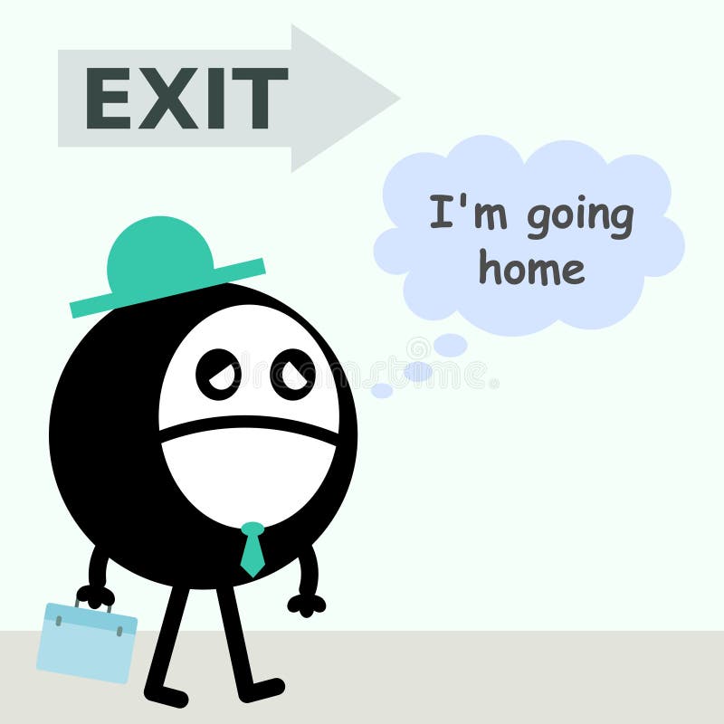 Exit out of office stock illustration. Illustration of cartoon - 36397982