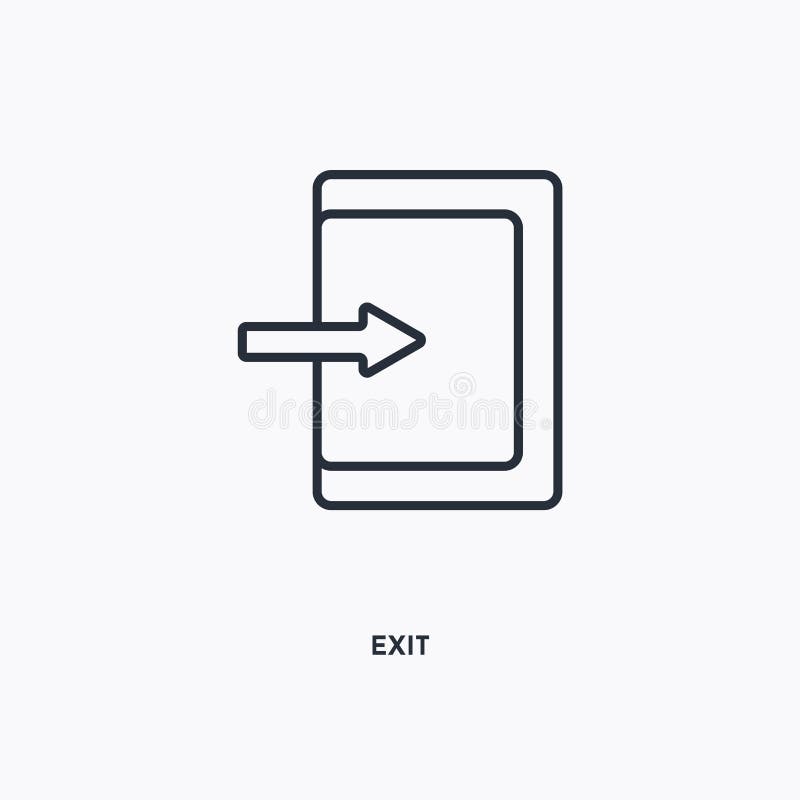 Exit Outline Vector Icon. Thin Line Black Exit Icon, Flat Vector Simple ...
