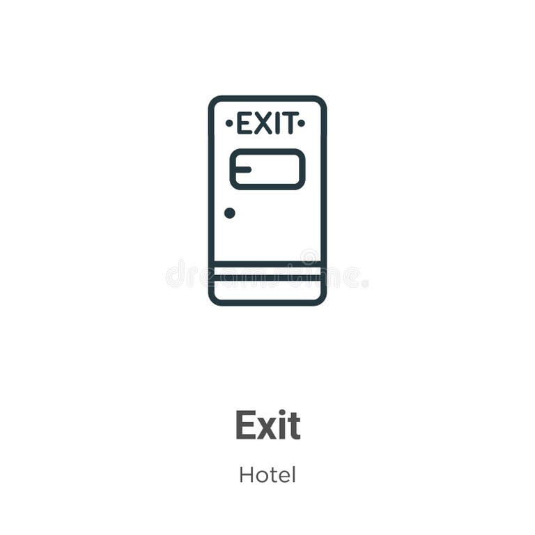 Exit Outline Vector Icon. Thin Line Black Exit Icon, Flat Vector Simple ...