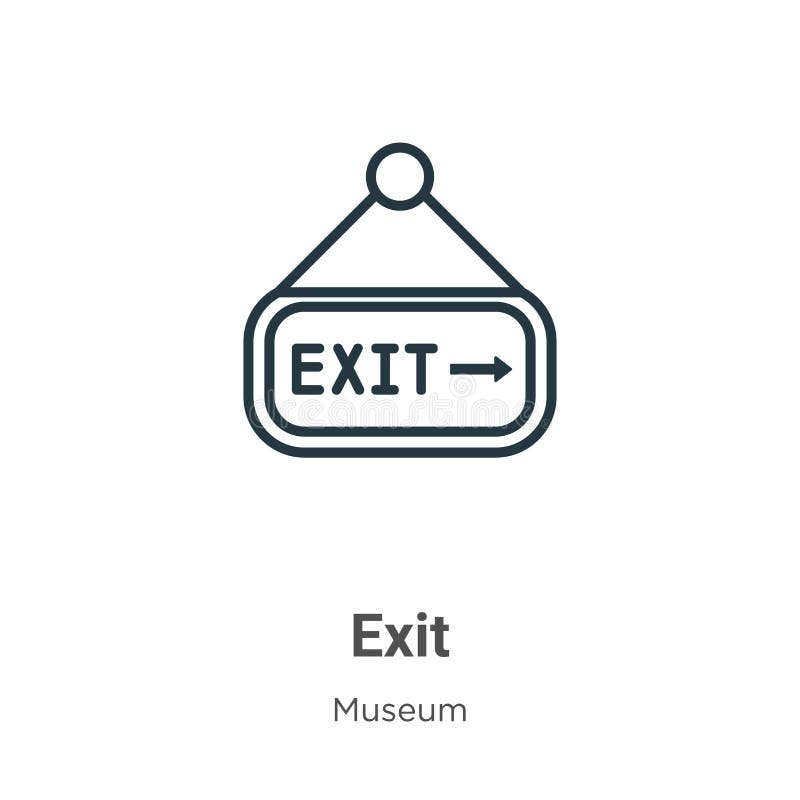 Exit Outline Vector Icon. Thin Line Black Exit Icon, Flat Vector Simple ...