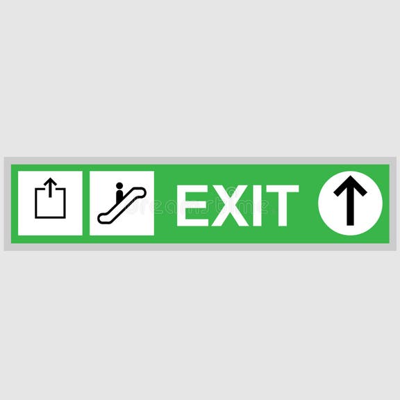 Green exit panel stock illustration. Illustration of upstairs - 101889076