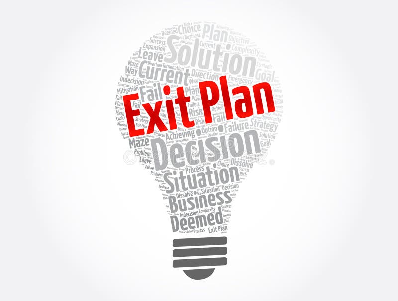 Exit Plan Check Mark Word Cloud Collage, Business Concept Background ...