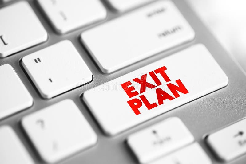 Exit plan text stock photo. Image of tack, typescript - 273850118