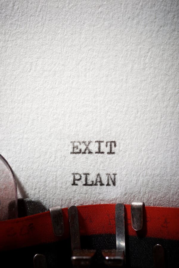 Exit plan text stock photo. Image of plan, word, output - 273850122