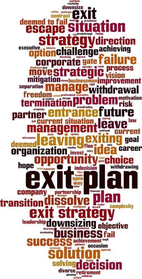 Exit plan word cloud stock vector. Illustration of indecision - 260174226