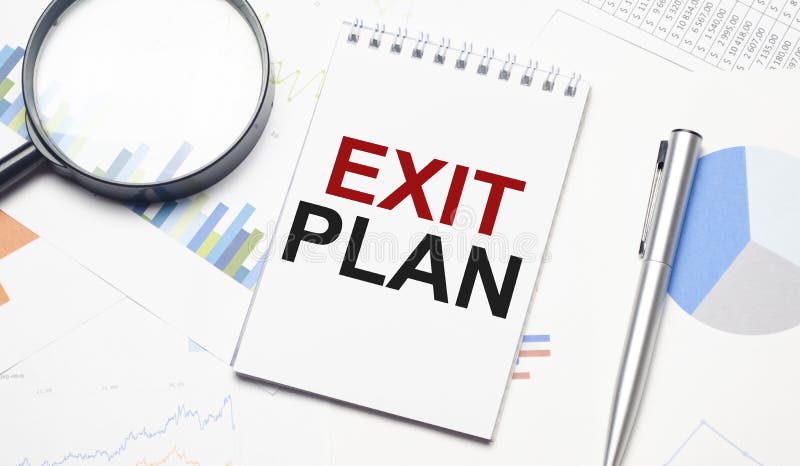 Exit Plan Words on the Notepad and Pen with Charts Stock Image - Image ...