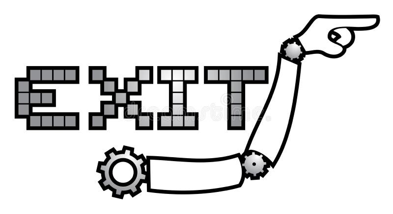 Exit point sign stock vector. Illustration of finger - 31031131