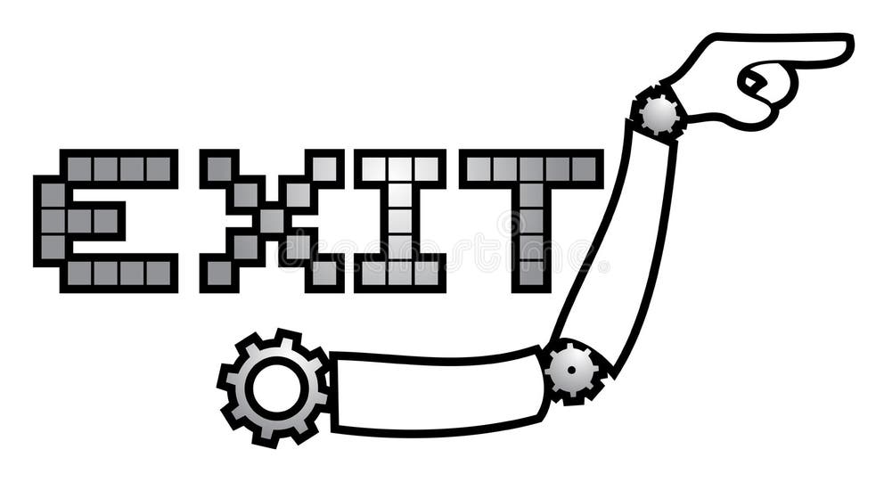 Exit point sign stock vector. Illustration of finger - 31031131