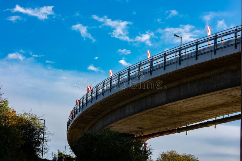 Modern Bridge Intersection Close Up Stock Image - Image of highway ...