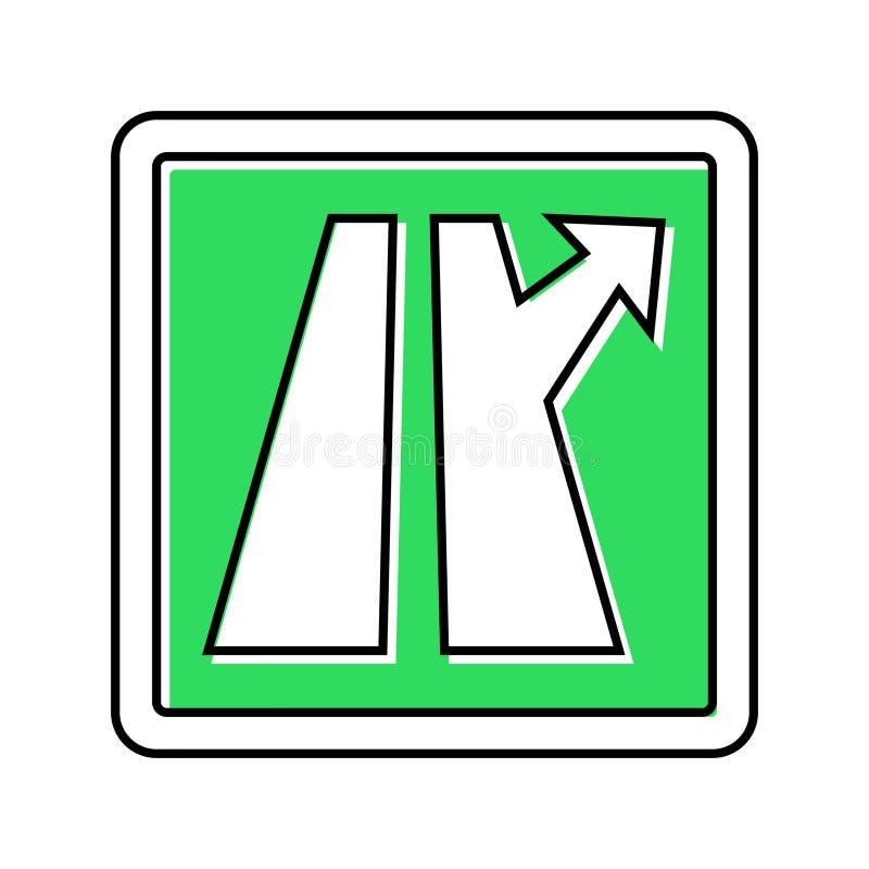 Exit Ramp Highway Road Color Icon Vector Illustration Stock Vector ...