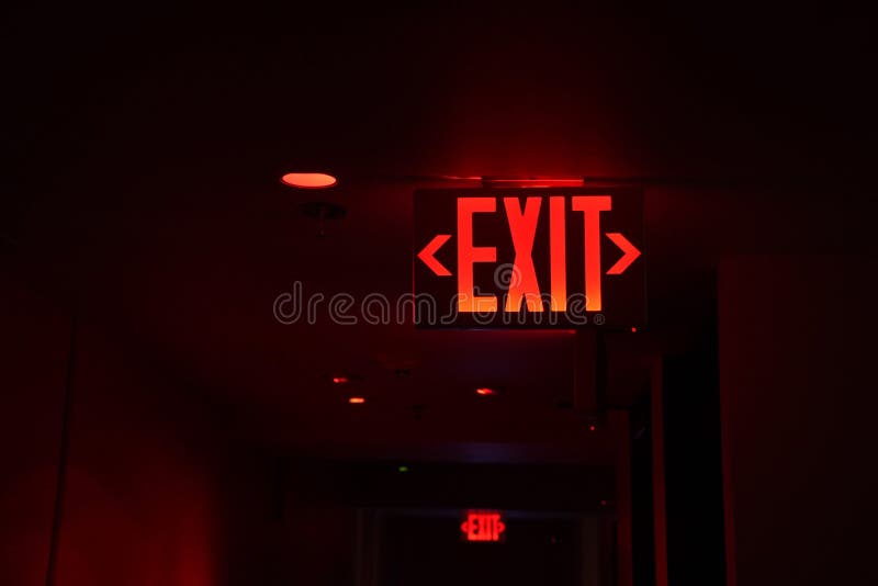 250 Illuminated Red Exit Sign Stock Photos - Free & Royalty-Free Stock ...