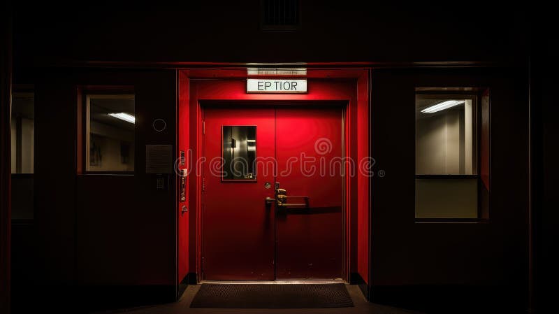 Exit red sign stock illustration. Illustration of security - 374188321