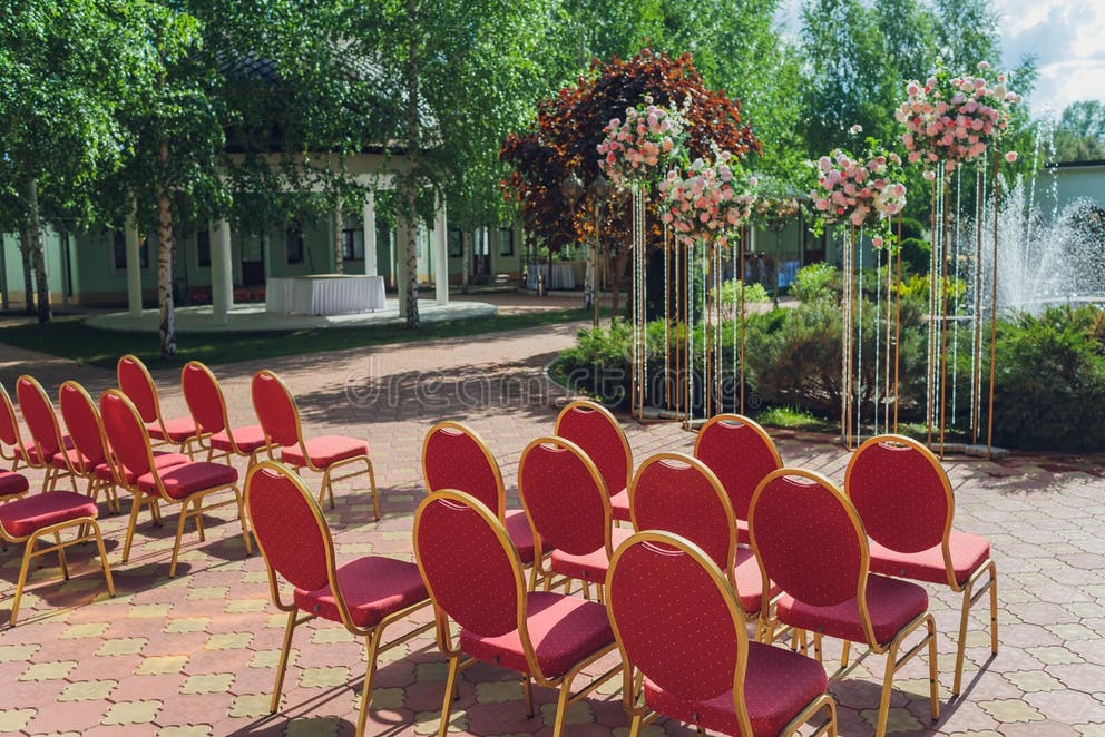 Exit Registration of Newlyweds Under the Outdoor. Stock Image - Image ...