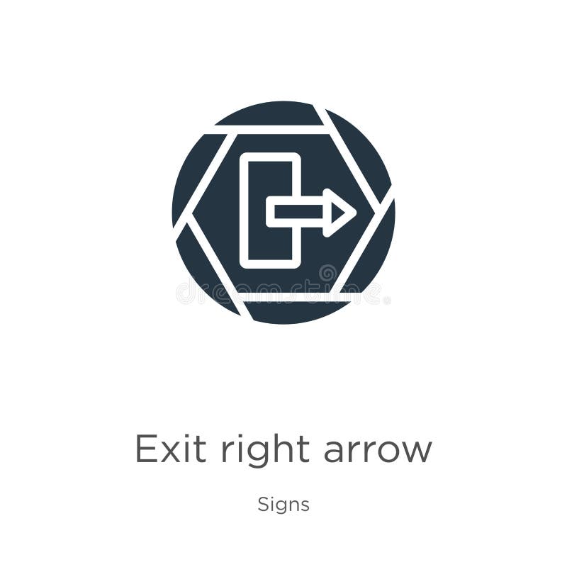 Exit Right Arrow Icon Vector. Trendy Flat Exit Right Arrow Icon from ...