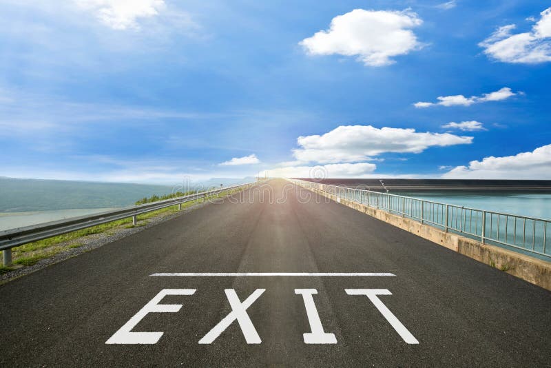 EXIT - Road Surface of Begin To the Real Life. Stock Photo - Image of ...