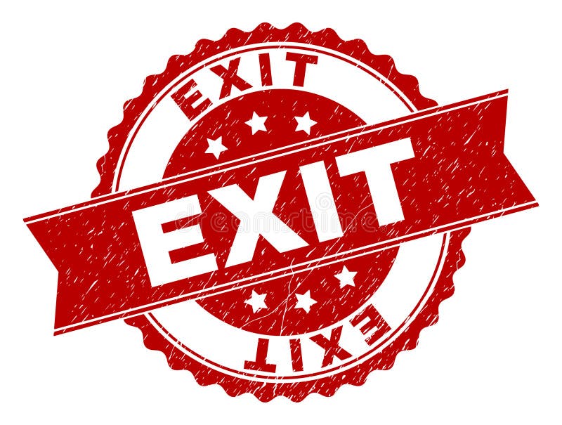 Grunge Textured EXIT Stamp Seal Stock Vector - Illustration of rubber ...