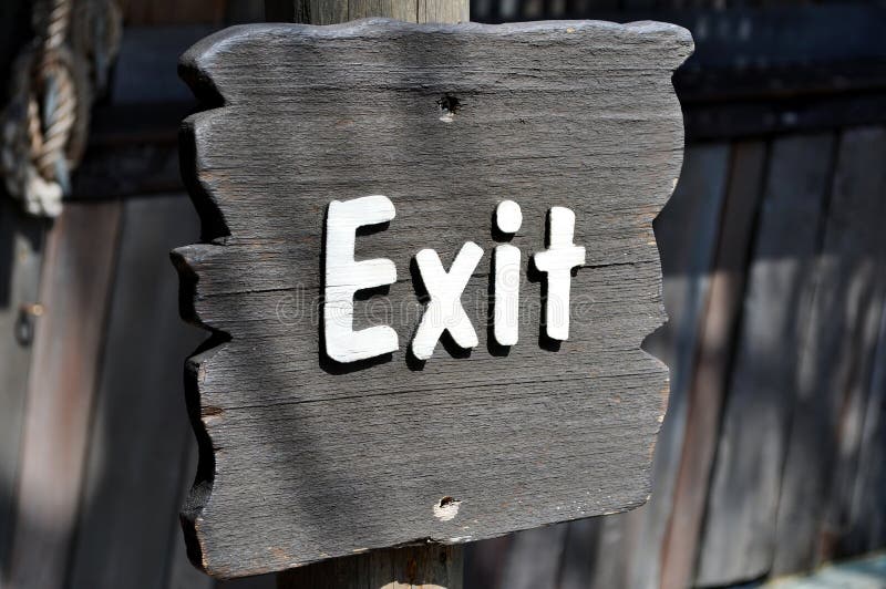 Exit sign stock photo. Image of path, sign, wood, exit - 11564130