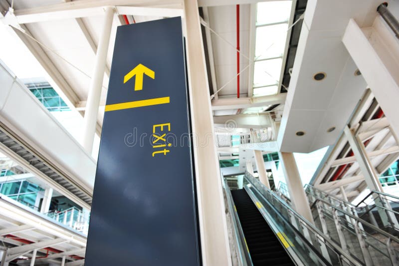 Exit sign stock image. Image of board, electricity, escalator - 21753209