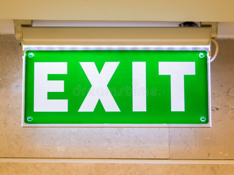 Exit Sign stock image. Image of code, hall, interior, exit - 1528869