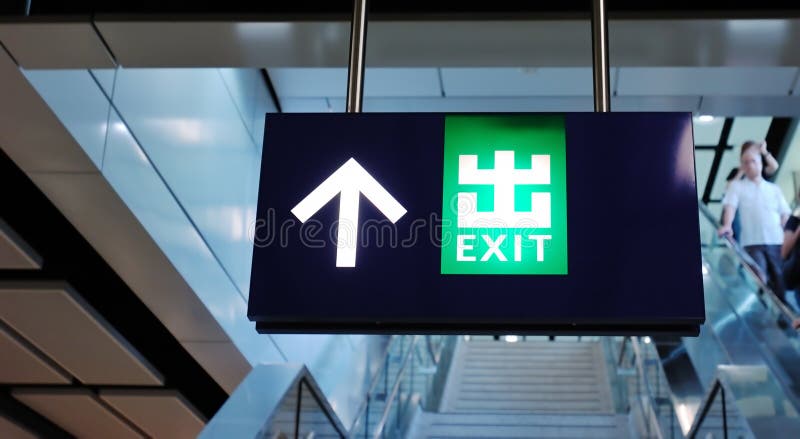 Exit sign stock photo. Image of channels, emergency, direct - 5734906