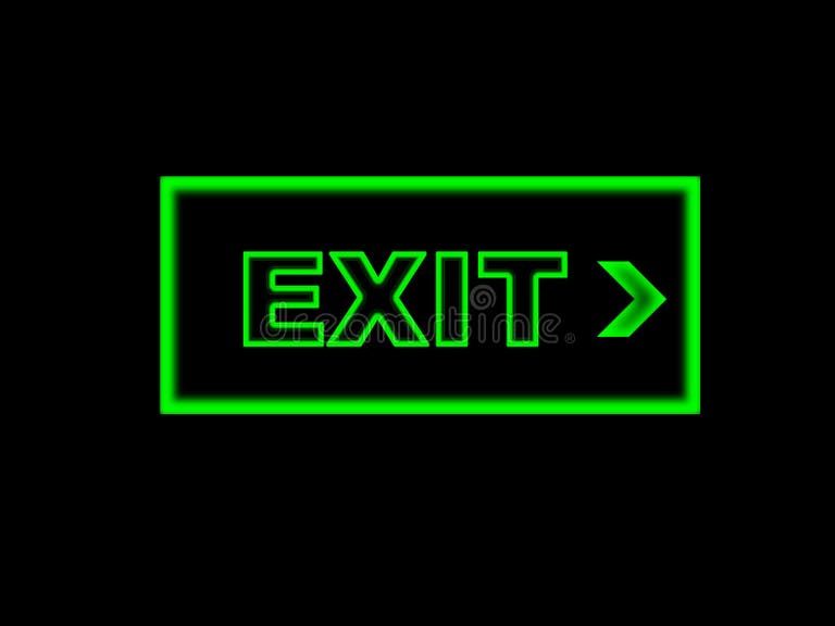 Exit Neon Sign Stock Illustrations – 1,670 Exit Neon Sign Stock ...