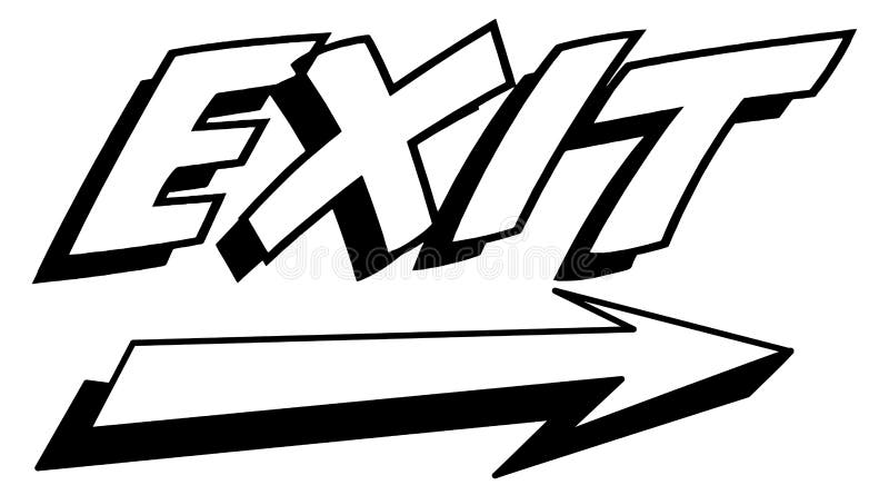Exit Sign with Arrow Vector Graphic Stock Vector - Illustration of ...