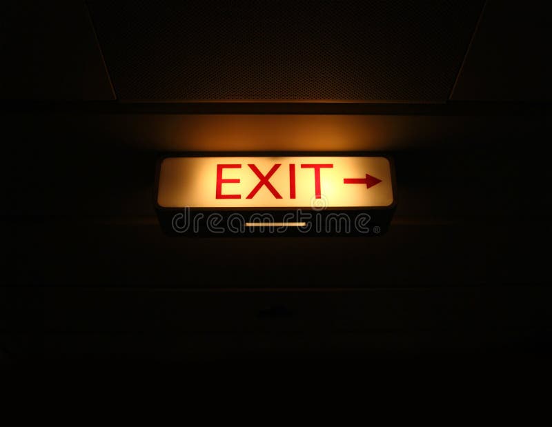Exit sign stock photo. Image of warning, light, dark - 32026012