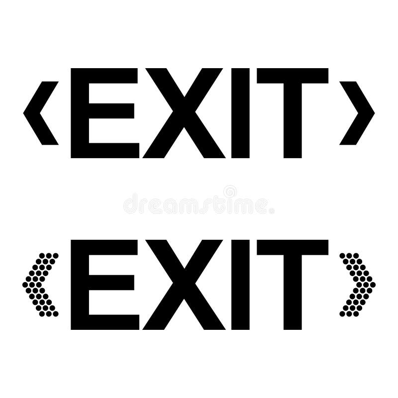 Exit Sign. Black Exit Logo of Vector Illustration Stock Vector ...