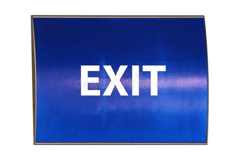 Exit Sign - Blue Metallic Board Stock Photo - Image of sigh, logo ...