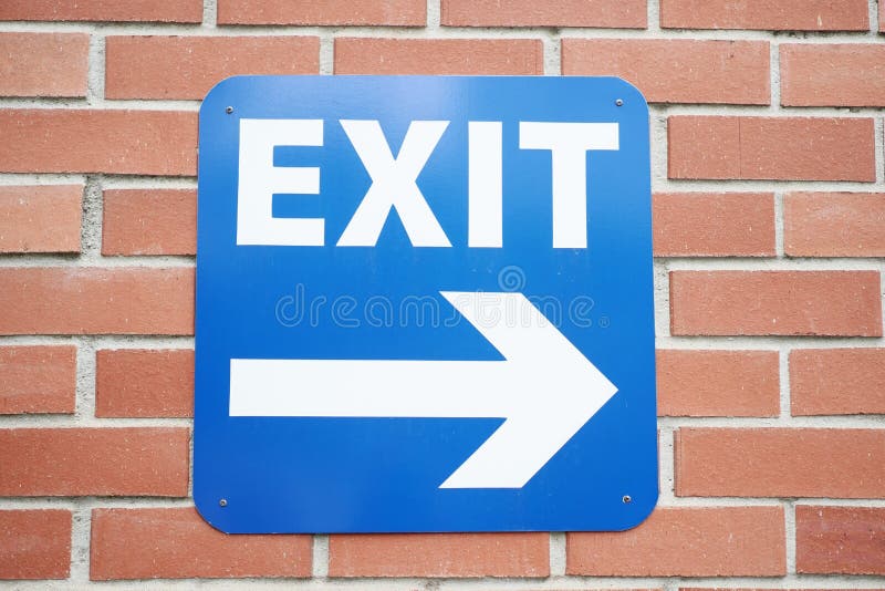 Exit sign on brick wall stock image. Image of horizontal - 260892391
