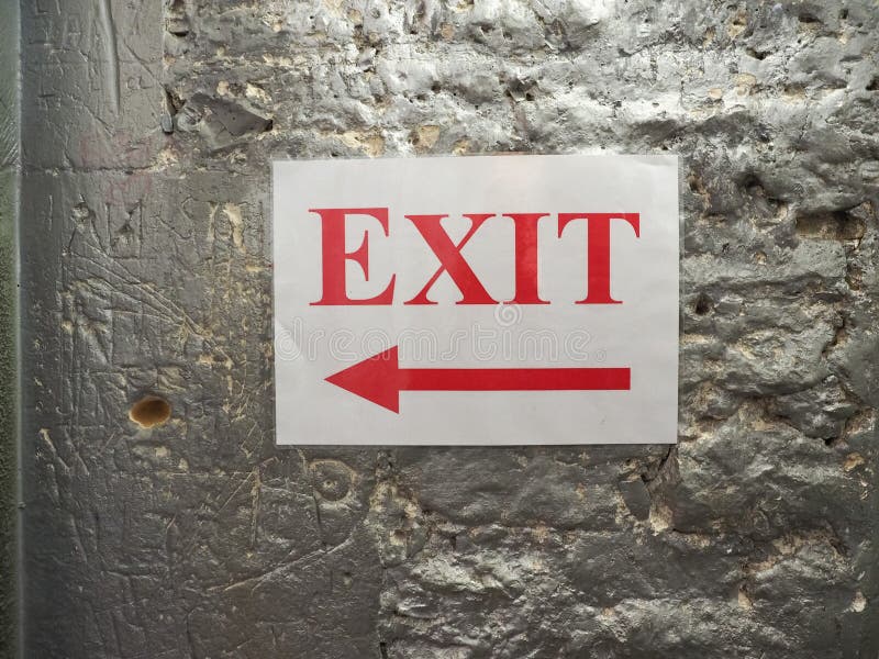 Exit Sign with Direction Arrow Stock Image - Image of sign, wayout ...