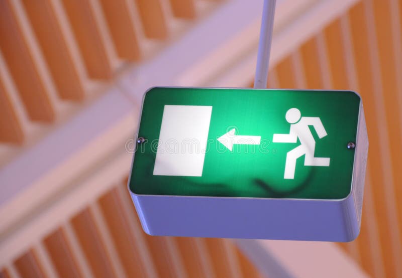 Exit sign, fire escape stock image. Image of light, follow - 12336855