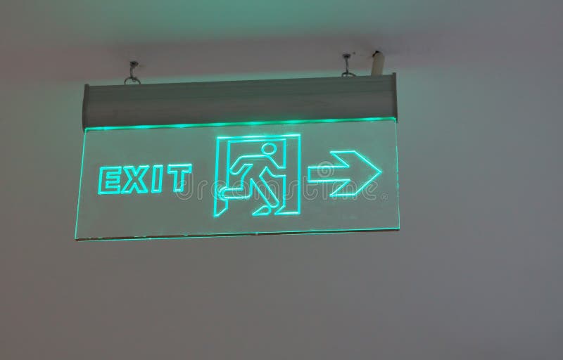Exit Sign with Green Backlight Stock Image - Image of navigation ...