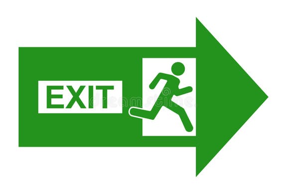 Exit Sign, Green Emergency Exit Sign Isolated on White Background ...
