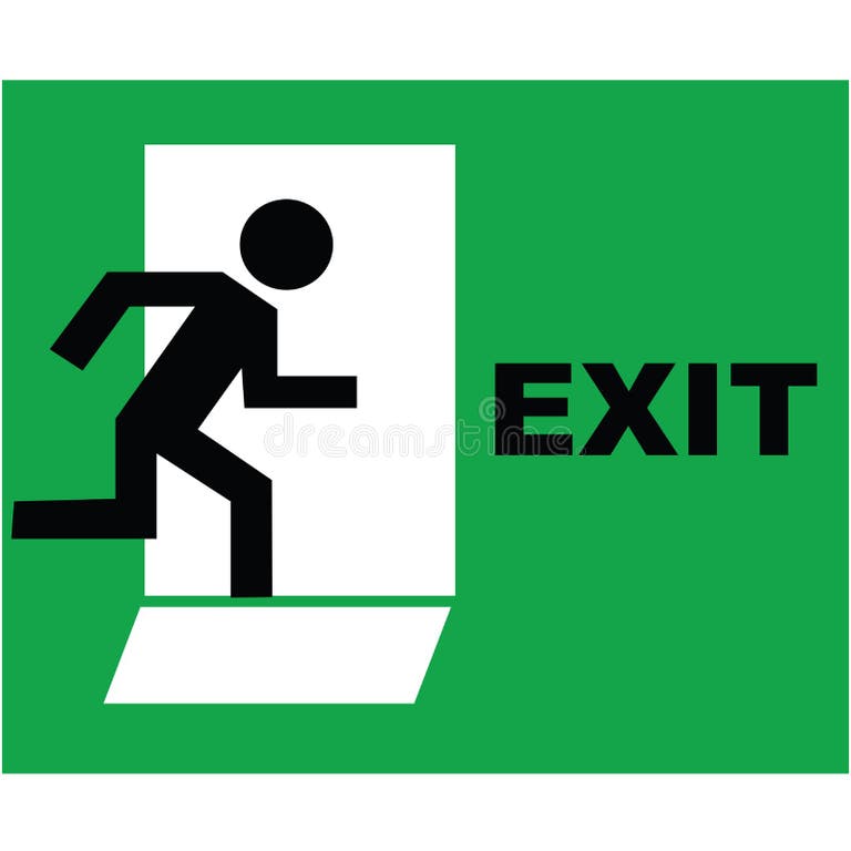 Exit Sign Evacuation Icon Stock Illustrations – 7,069 Exit Sign ...