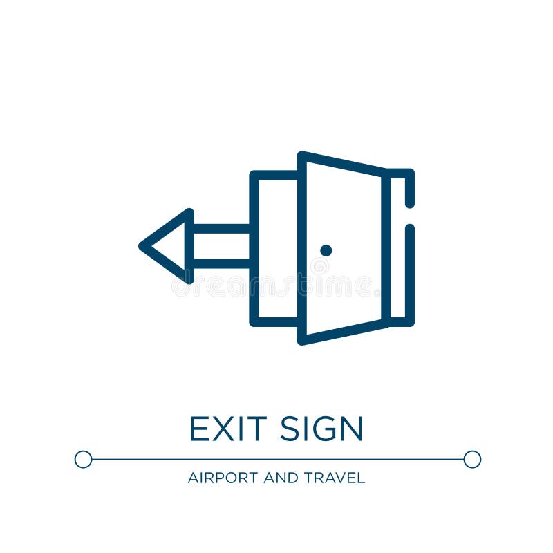 Exit Sign Icon. Linear Vector Illustration from Airport and Travel ...