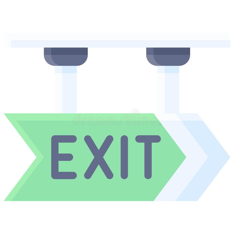 Exit Sign Icon, Supermarket and Shopping Mall Related Vector Stock ...