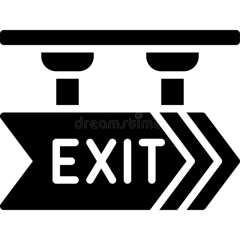 Exit Sign Icon, Supermarket and Shopping Mall Related Vector Stock ...