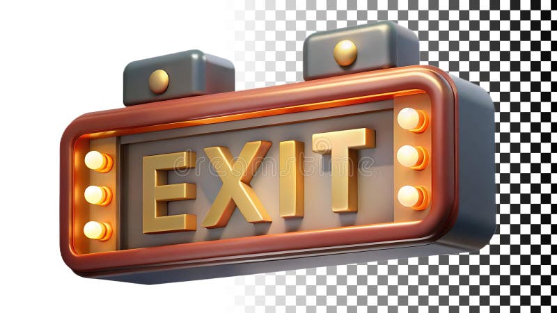 Exit Sign Icon Representing Emergency Exit and Safety Direction Png ...