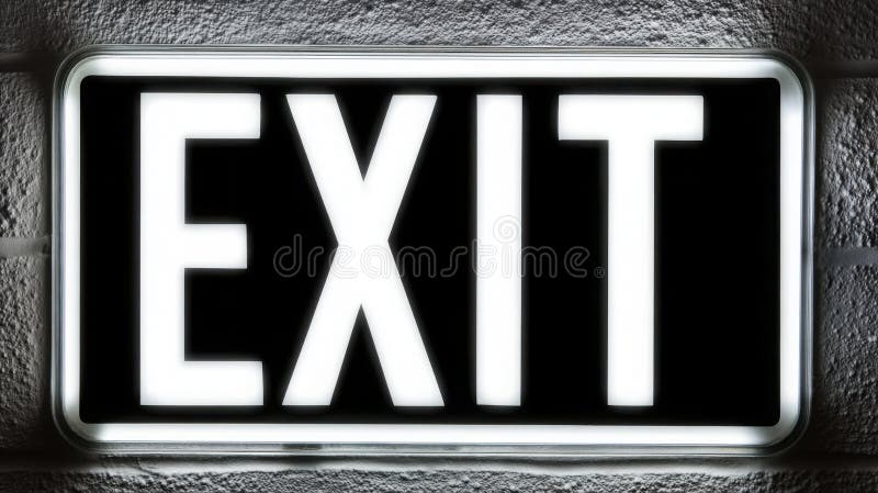 An Exit Sign Illuminated in Bright Lights Symbolizing Strategic ...