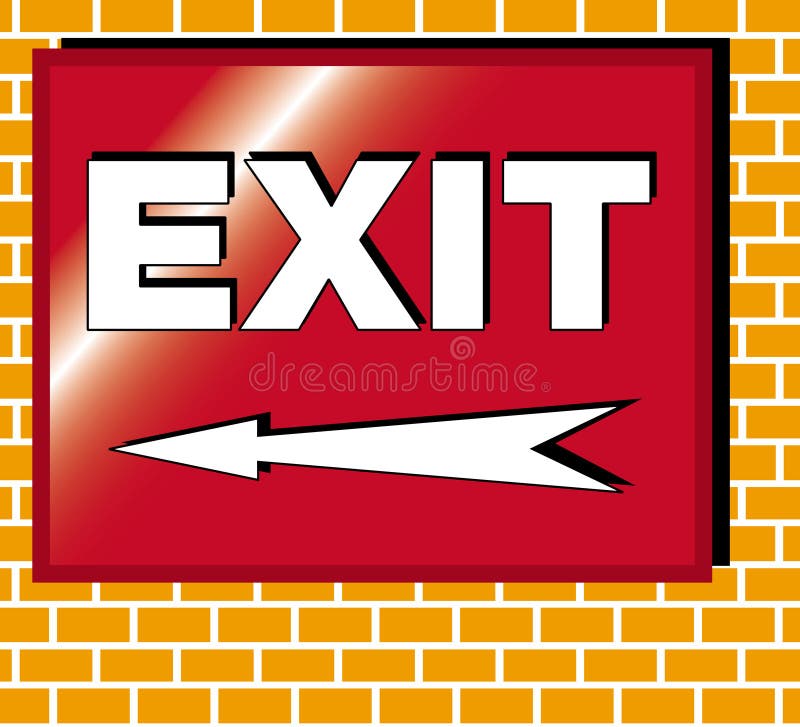 Exit Sign Illustration Arrow Left Stock Vector - Illustration of ...