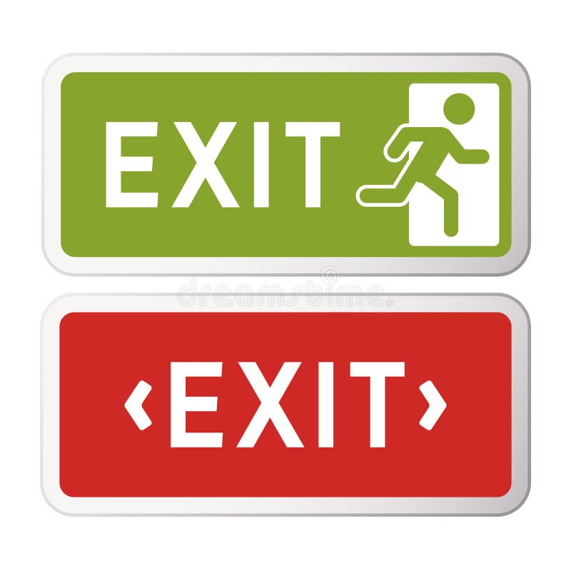 Entry and Exit Sign . Creative Lettering Vector Illustration ...