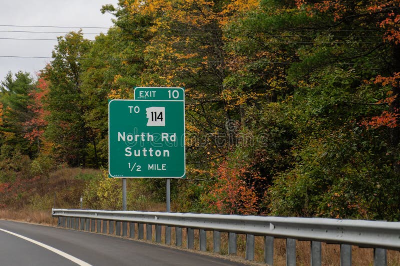 Exit sign on Interstate 89 stock image. Image of sign - 352770909