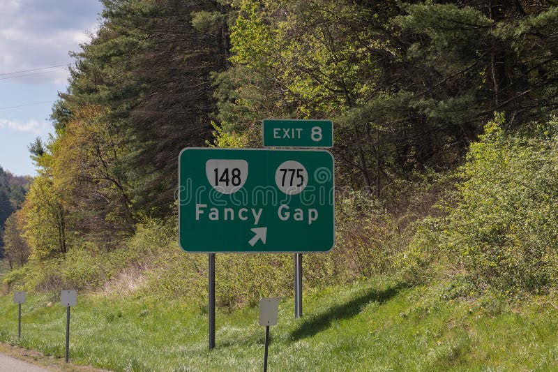 Exit 8 Sign on Interstate 77 in Virginia Stock Photo - Image of route ...