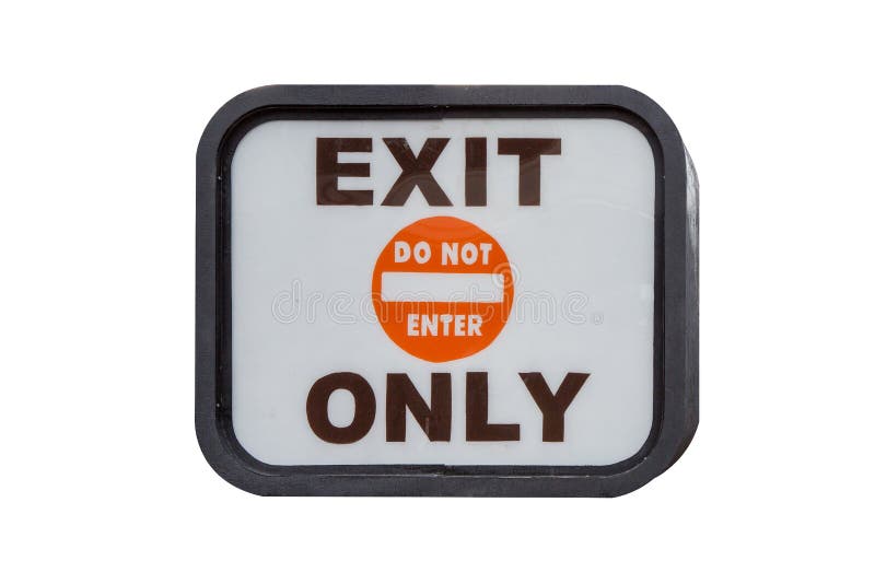 Exit only Sign Isolated on White Background Stock Image - Image of ...